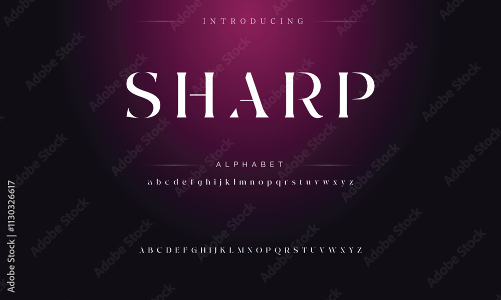 Luxury serif font in modern style. Elegant wedding alphabet letters ...