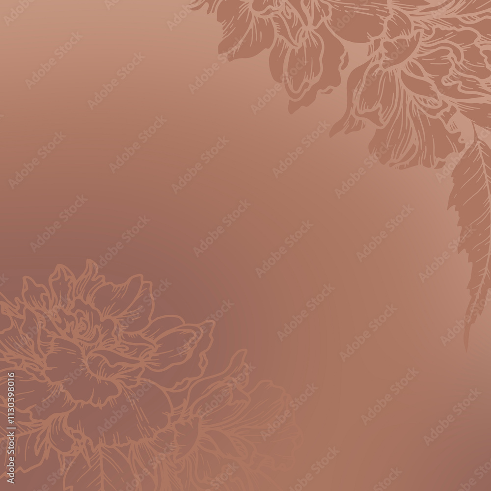 Floral gradient background in the 2025 color of the year Mocha Mousse ...