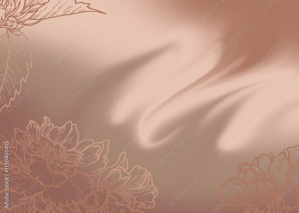Floral gradient background in the 2025 color of the year Mocha Mousse ...