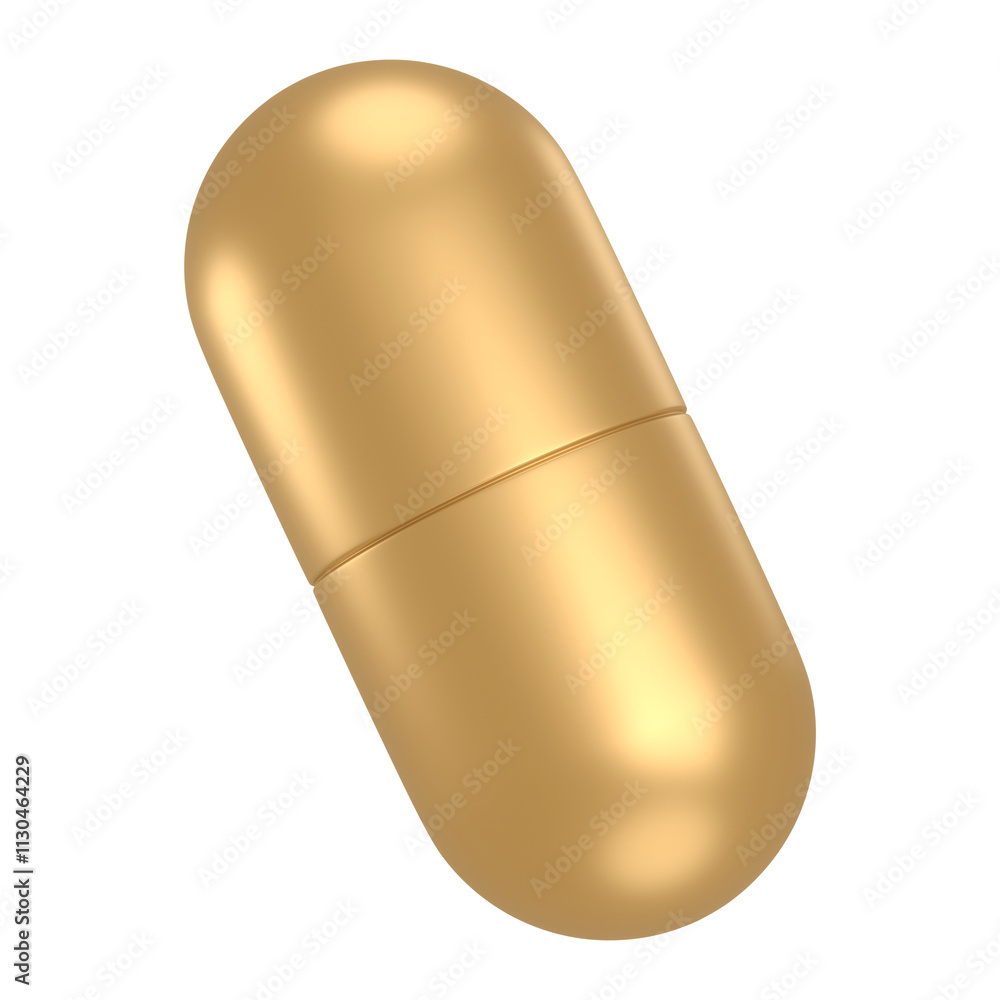 Capsule icon png sticker, 3D gold design, transparent background Stock ...