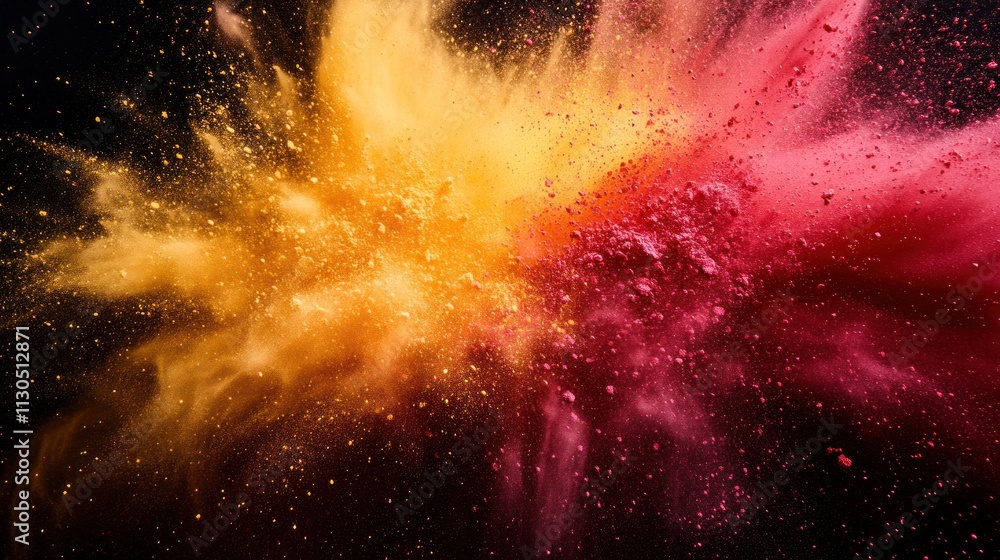 Ilustración de Stock hyper realistic photo of an red and yellow powder ...