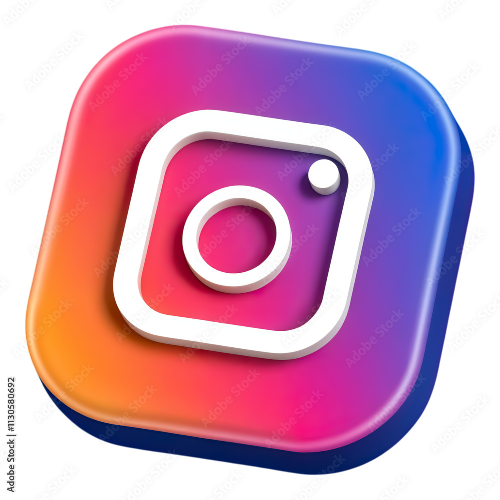 3d gradient instagram vibrant app logo trending photo and video sharing ...