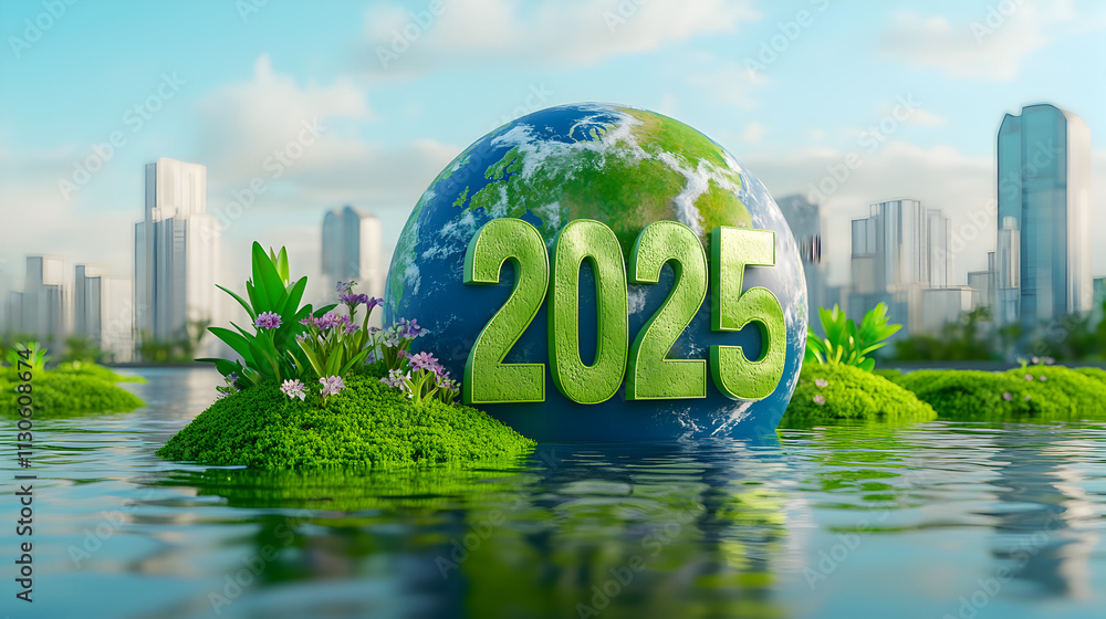 "2025" is a year to recycle green and protect the environment and ...