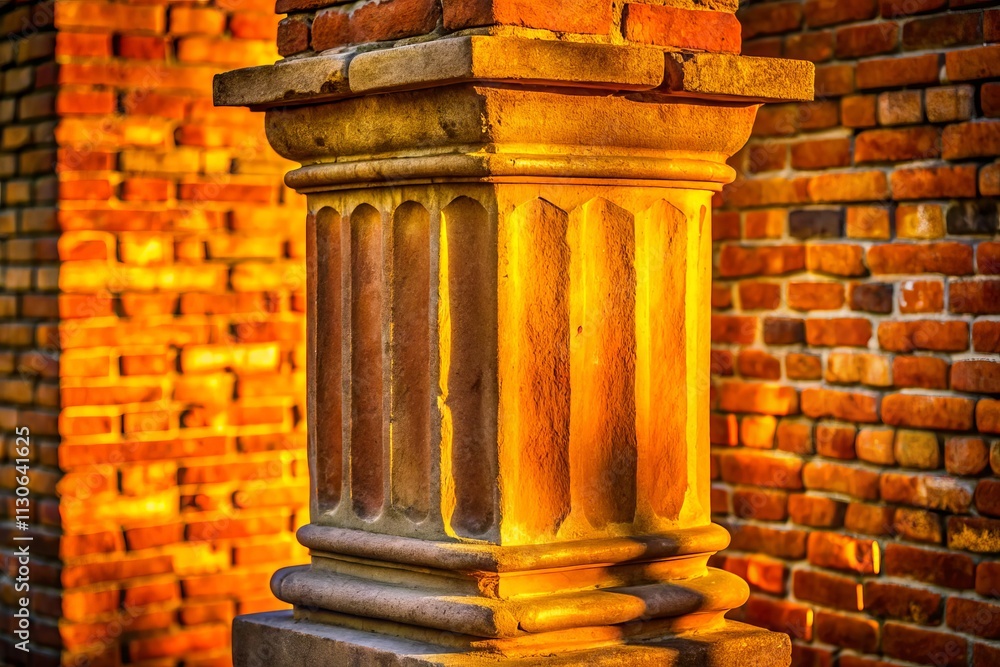Majestic Brick Pillar Structure, Architectural Support, Stone Column ...