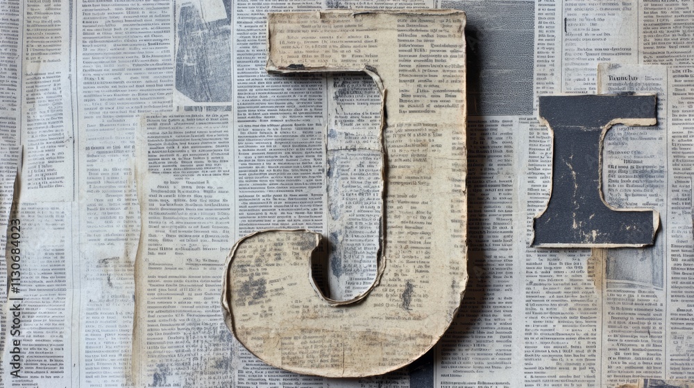 Letter j magazine cut out font ransom letter isolated collage elements ...