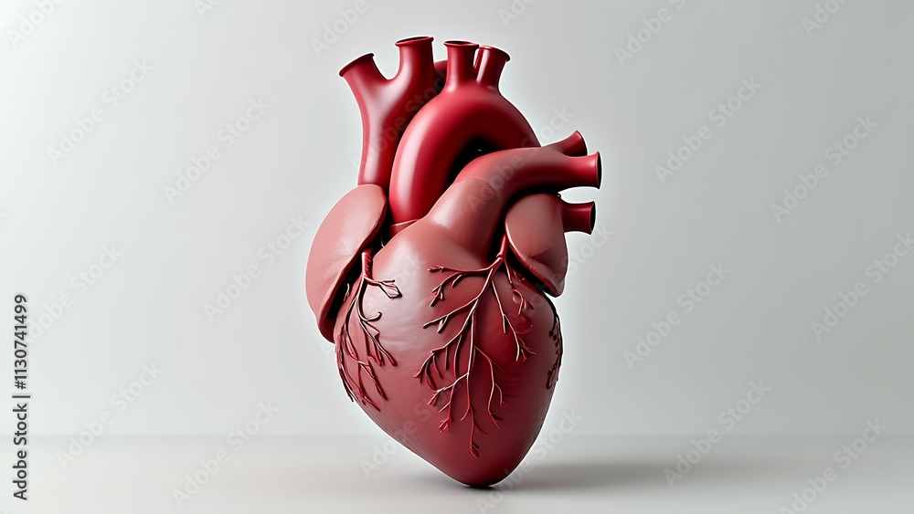 Human heart model, clipart isolated on a transparent background Stock ...