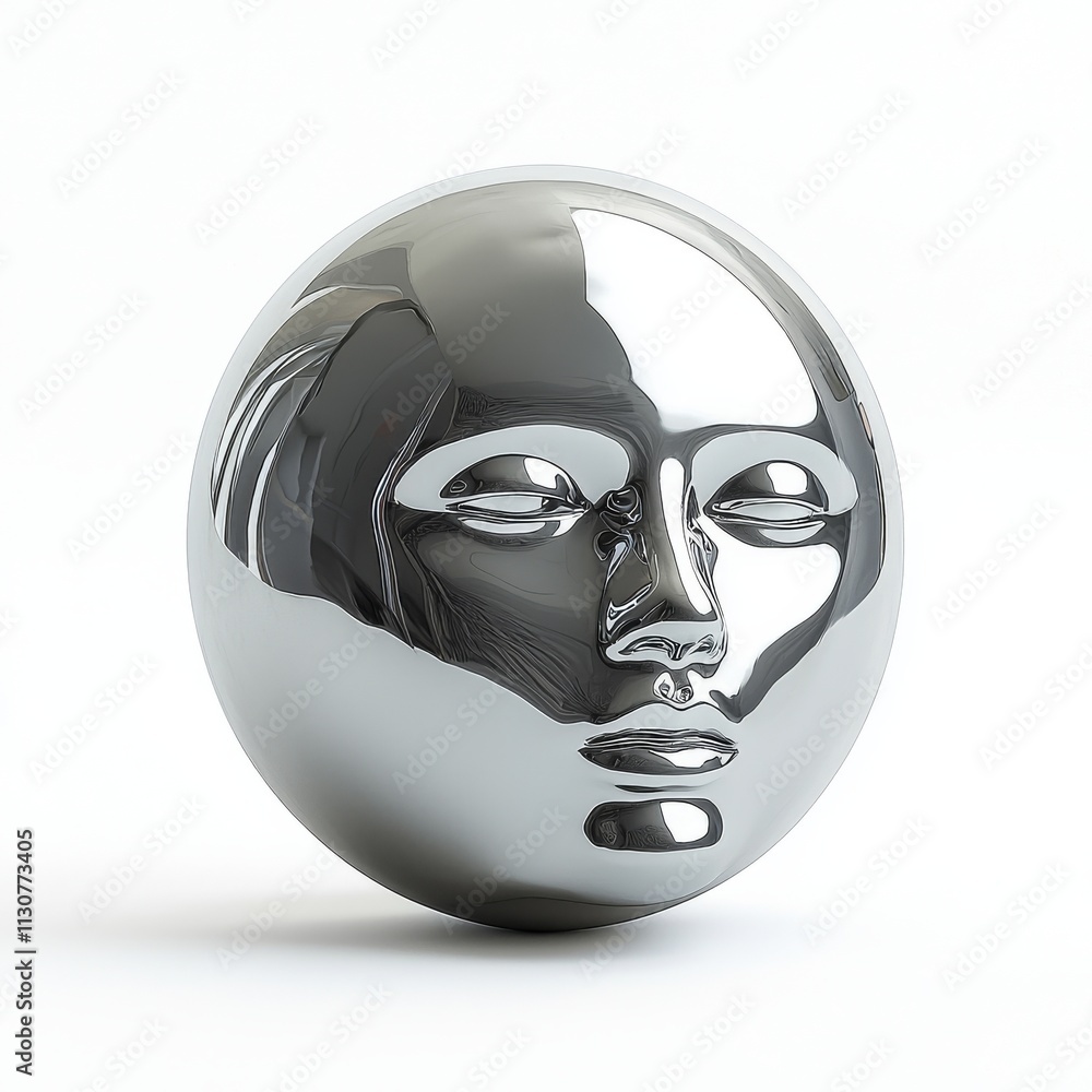 Transparent background 3D user profile icon, metallic avatar in png ...