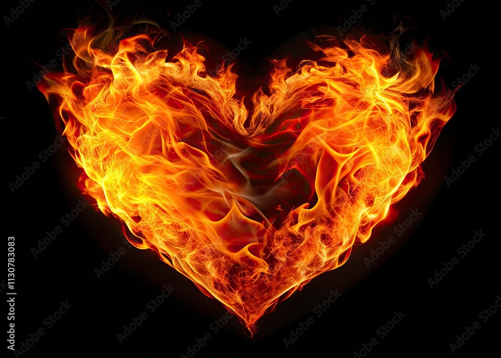 Heart Shaped Flame Night Photography, Burning Heart, Dark Background ...