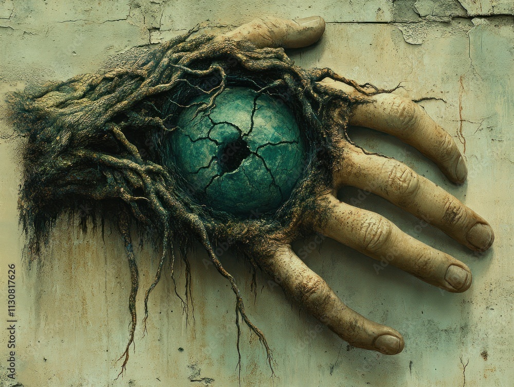 Visual Metaphor A Tree Growing from Hands, Symbolizing Emotional ...