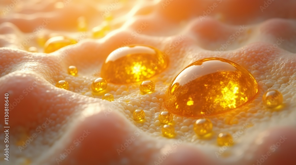 Hyper-detailed Ultra-realistic Macro Photograph of Fat Cells in Cluster ...