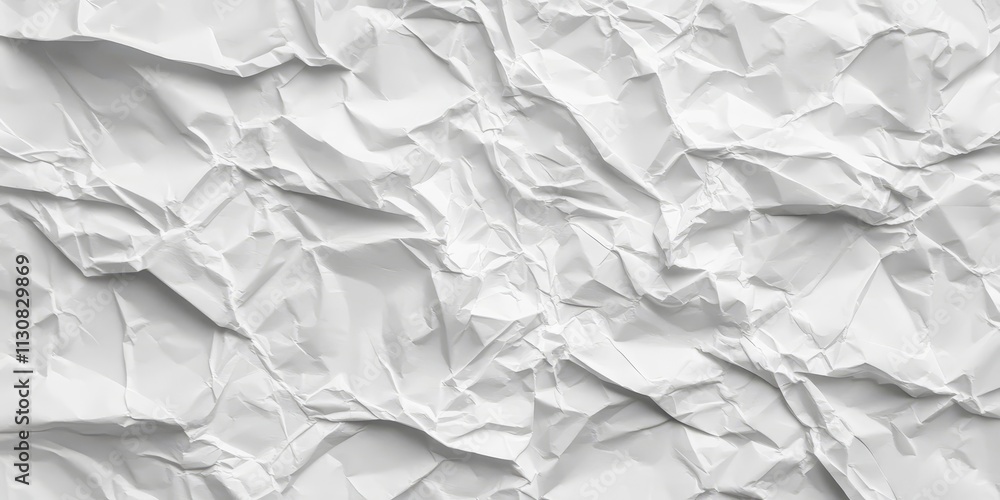 Crumpled paper texture background featuring a white design, showcasing ...