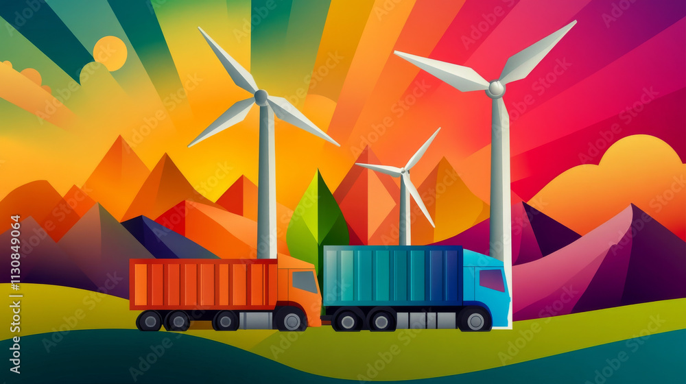 A detailed infographic explaining how carbon-neutral logistics works ...