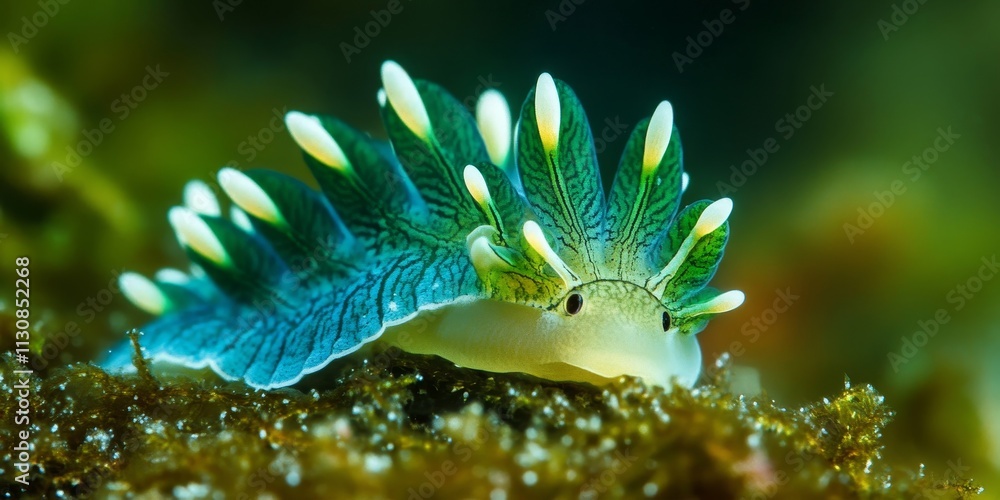 Costasiella sp., often referred to as leaf slug, leaf sheep, or salty ...