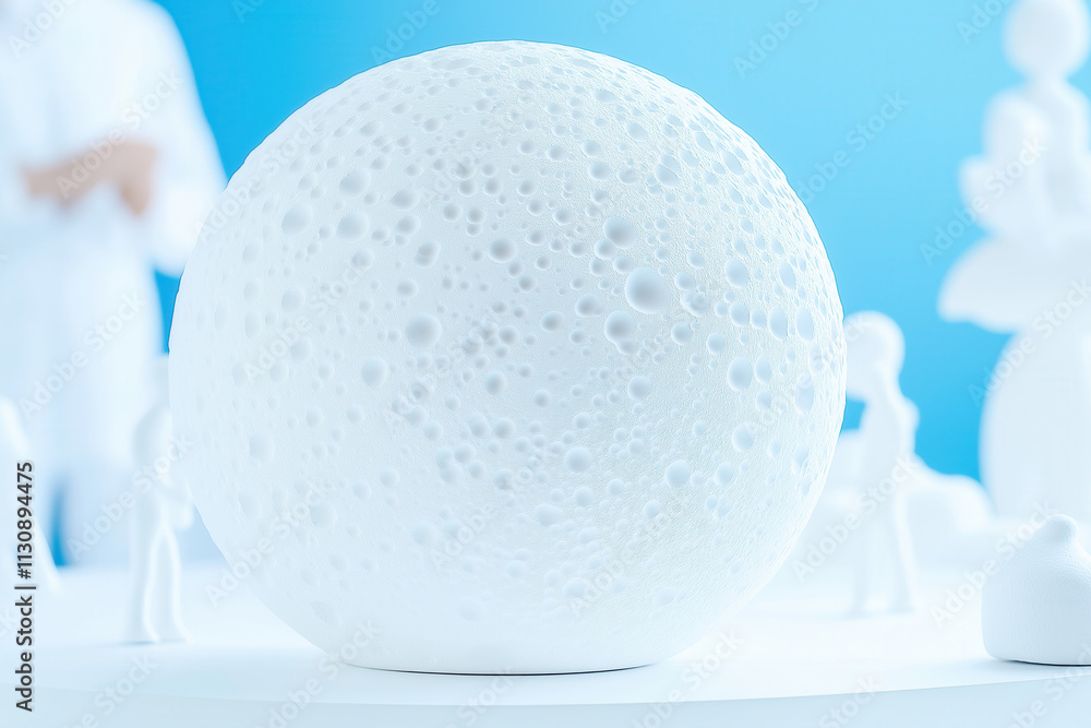 A 3D model of a cancer cell displayed at a science exhibition for World ...
