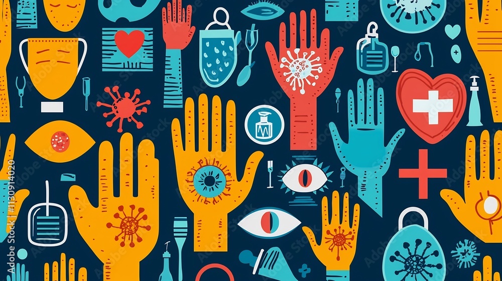 Bold Health Awareness Poster With Warning Icons And Preventive Advice ...