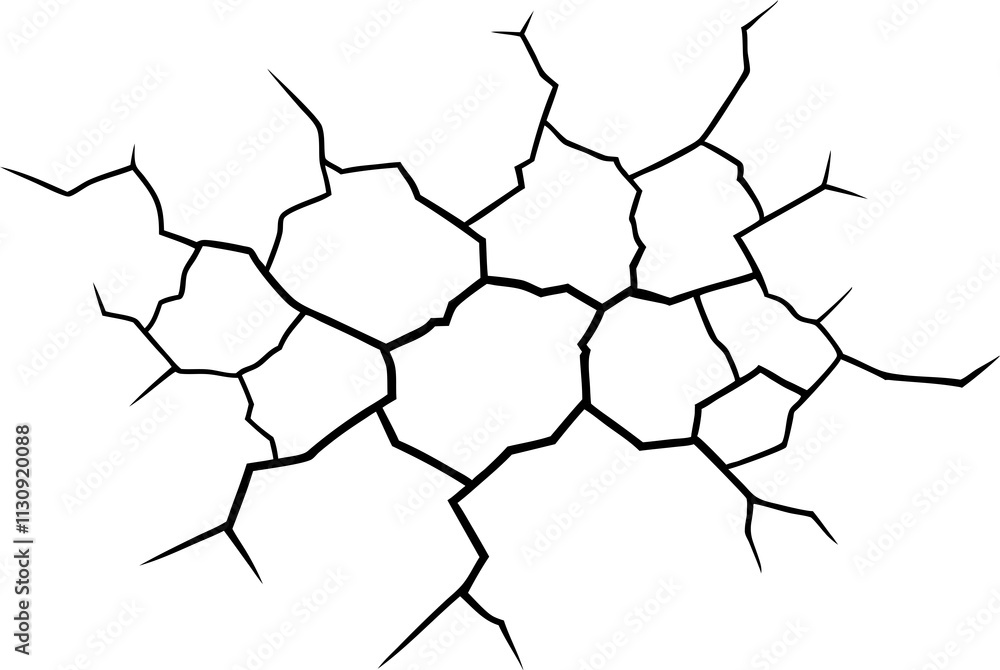 Dry cracked ground Surface crack sharp soil Broken glass effect ...