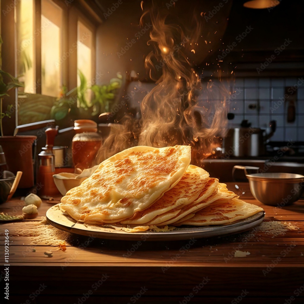 Indian Traditional Cuisine Chapati The Phooli (Air filled) Roti, Fulka ...