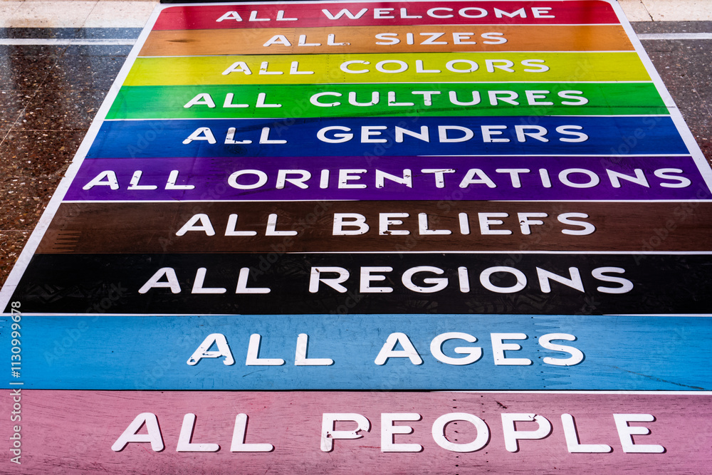 Very big lgbtq Welcome sign explains the colors of the flag. All sizes ...