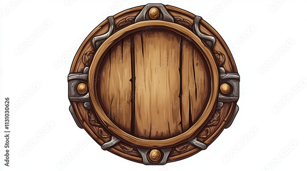 Fantasy ui game circle avatar rank level frame. Round interface border ...