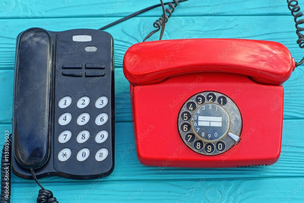 two old different plastic red with round disk and numbers with tube and ...