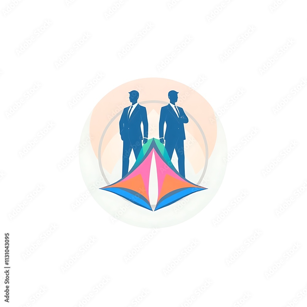 Business Partners: A minimalist logo design featuring two silhouettes ...
