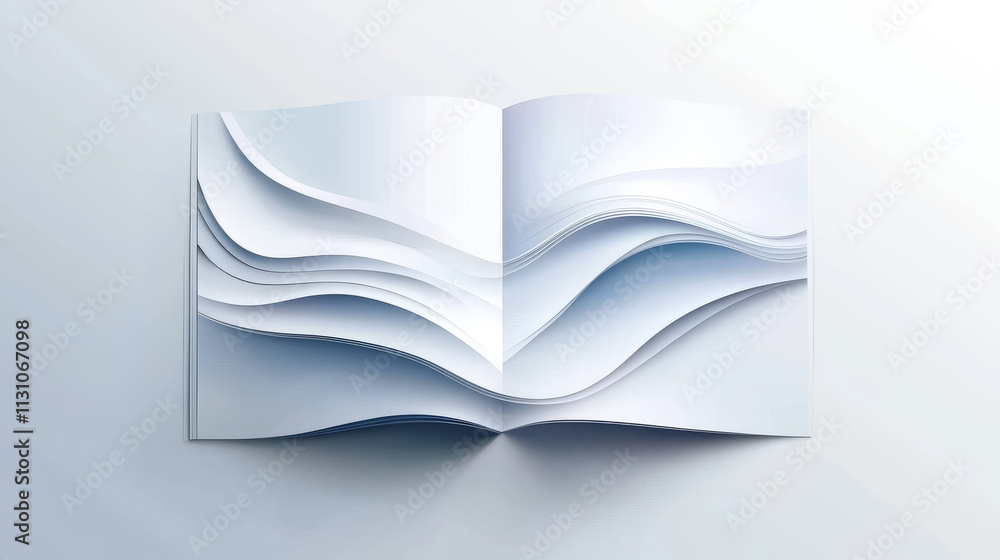 Fold leaflet mockup. Blank trifold paper template. White a4 booklet ...