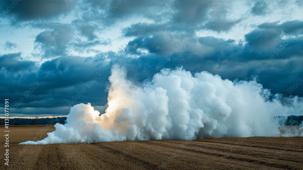Rocket launch smoke trail with fire flame vector. Isolated realistic ...