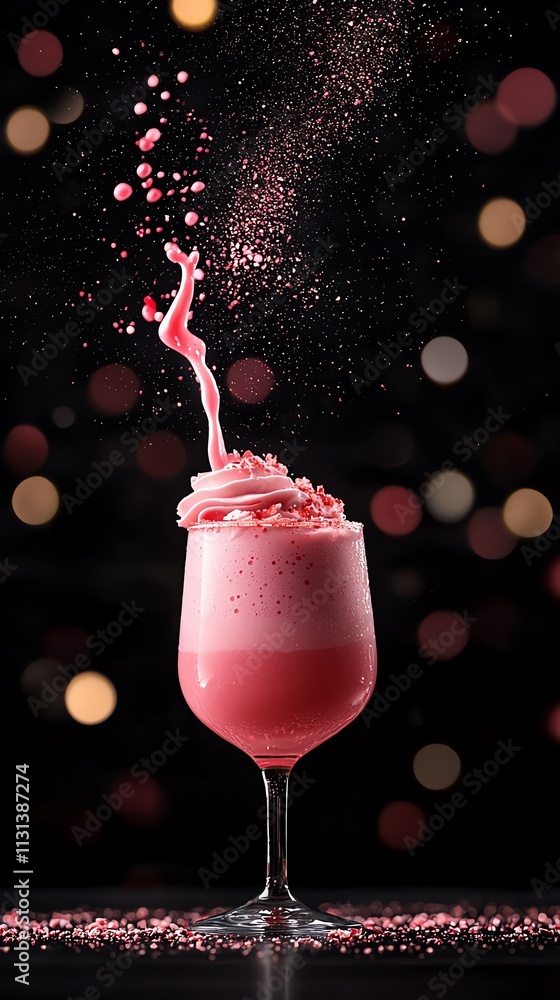 Stock-Illustration „Glass of Malaysian bandung, rose syrup drink mixed ...
