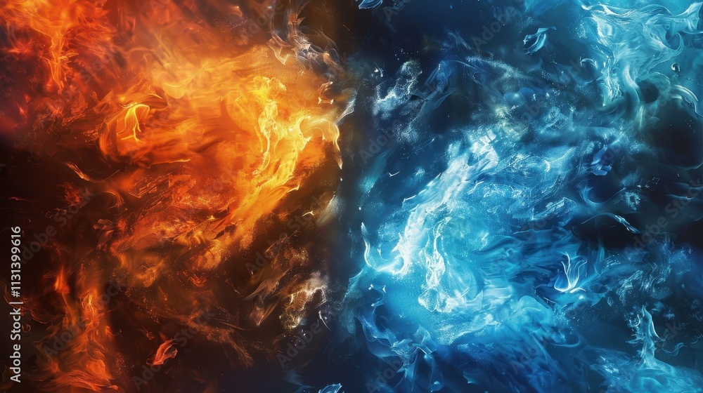 Ice and fire abstract wallpaper, a dangerous vs beautiful balance of ...