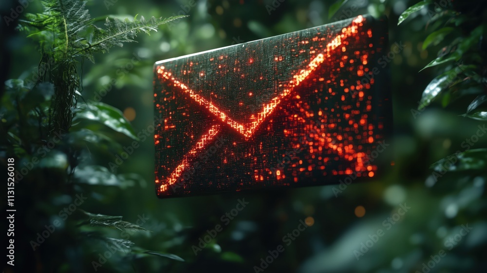 Phishing alert symbols integrated into digital infrastructure visuals ...