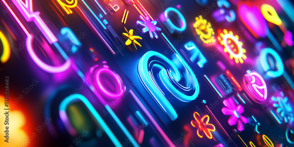 A mix of chrome-like gradients, vibrant text styles, emojis, and random ...