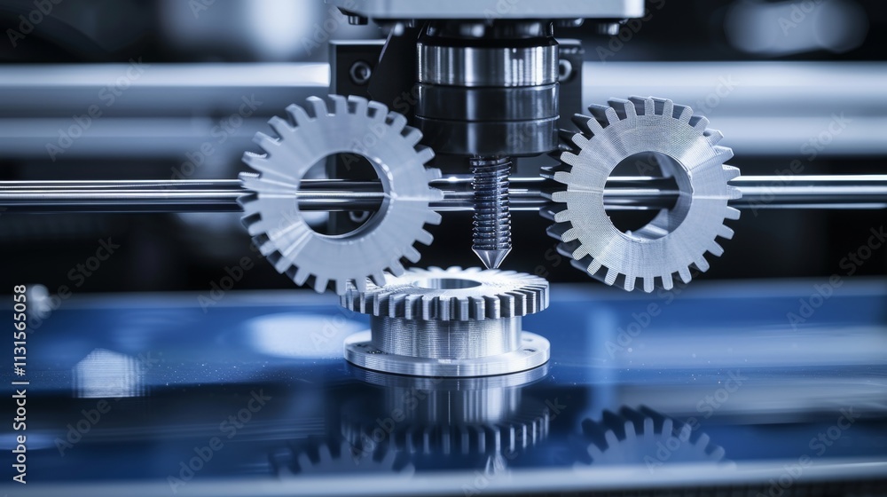 Fdm 3d printer gantry with x carriage and print head creating white ...