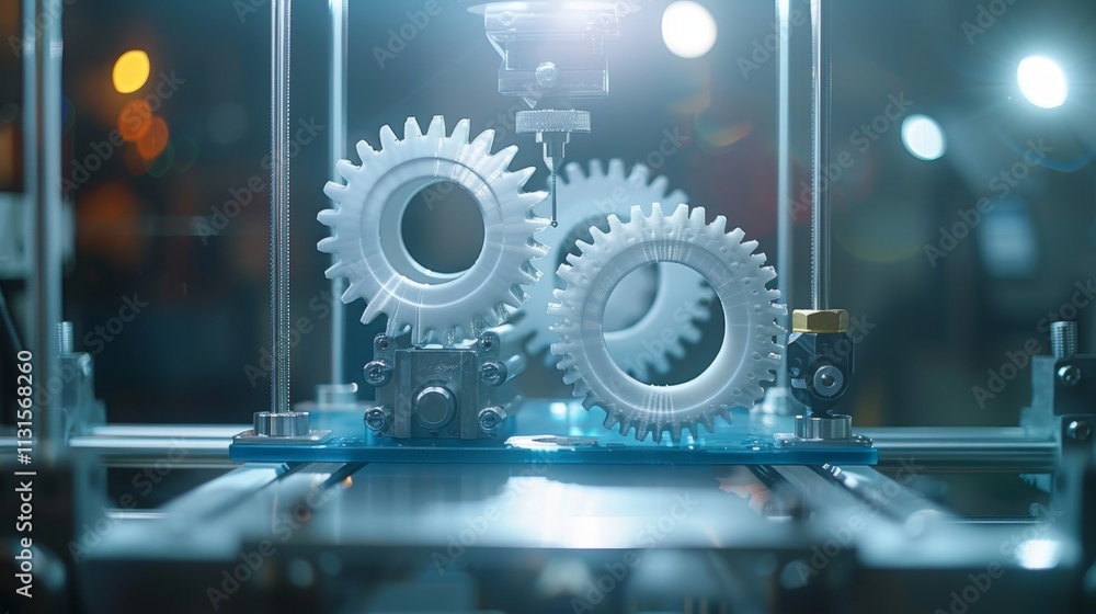 Gantry system with x carriage and print head of fdm 3d printer creating ...