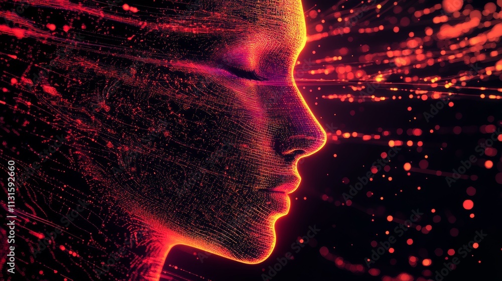 Artificial Intelligence with circuit electric line style. Digital ...