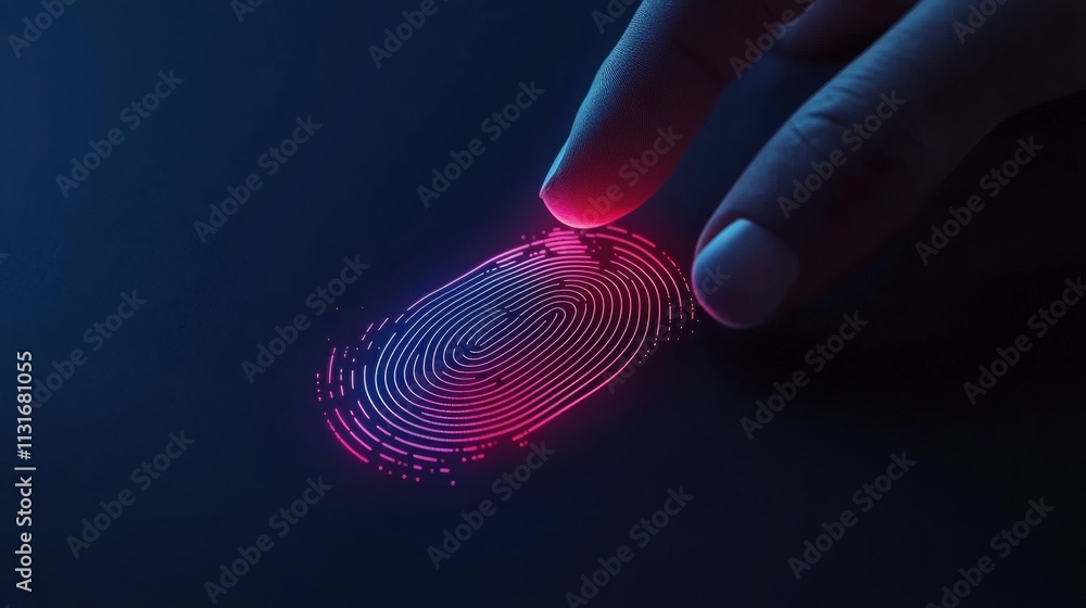 Innovative digital fingerprint scanner technology modern office ...