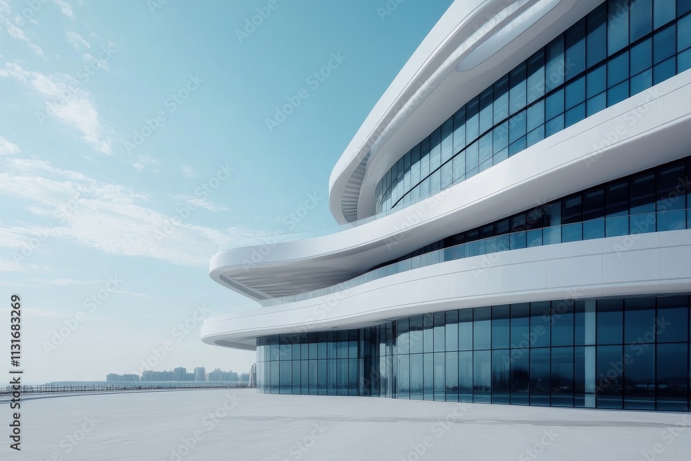 A stunningly sleek, modern building featuring curvilinear forms and ...
