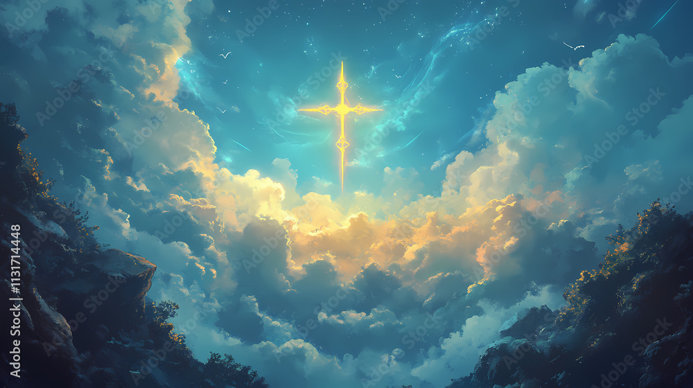 Resurrection: a mystical ai artwork depicting the symbol of the holy ...