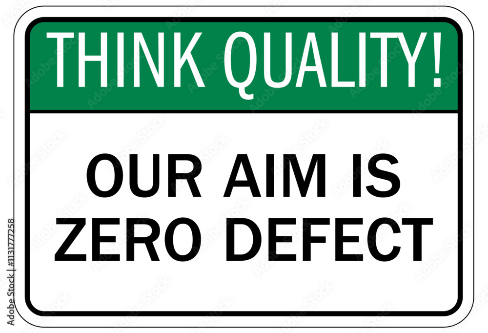 Quality control sign our aim is zero defect Stock Vector | Adobe Stock