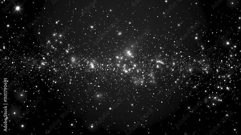 A starry night sky effect isolated on transparent background. Starry ...