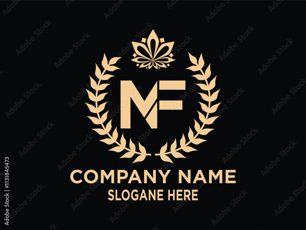 MF Luxury monogram gold logo design Stock Vector | Adobe Stock