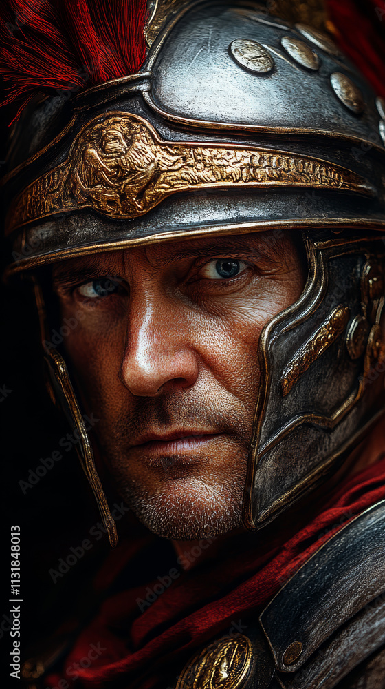 Roman Legion Soldiers in Full Armor Marching, Historic Formation with ...