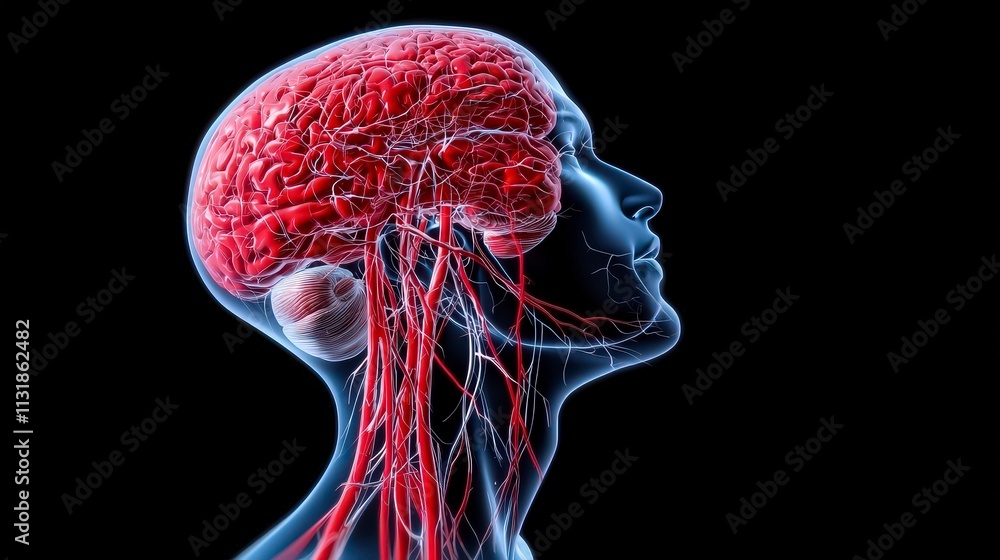 Human Brain Anatomy 3D Medical Illustration Cerebral Cortex Cerebellum ...