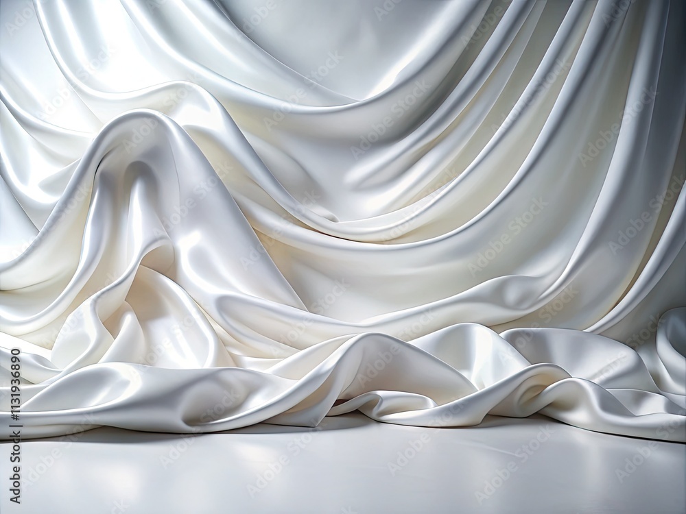 Showcase your products elegantly. High-end white silk backdrop ...
