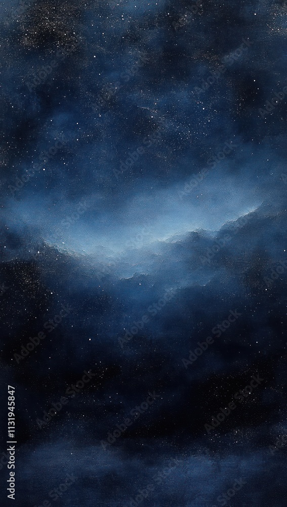 Dark Abstract Expressionism Textured Background with Deep Blues and ...