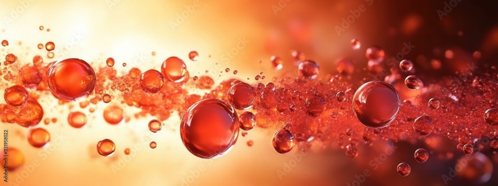 Red Blood Cell Abstract Art 3D Background Flow Platelet Wave Cancer ...