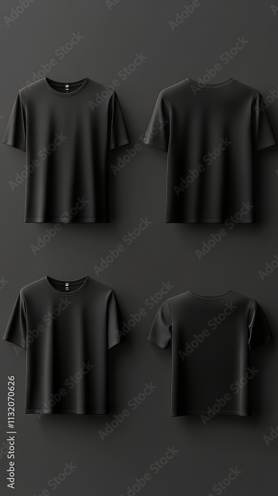 Black men's classic t-shirt front and back. product mockup. Ultra ...