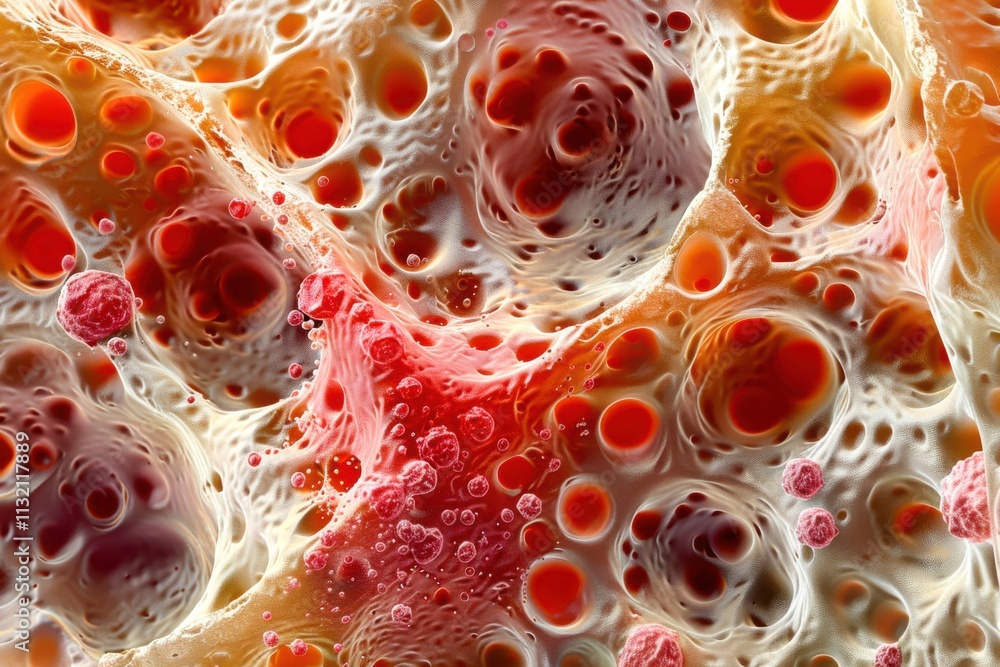 Epidermal Layer: A close-up image of human skin cells in the epidermal ...