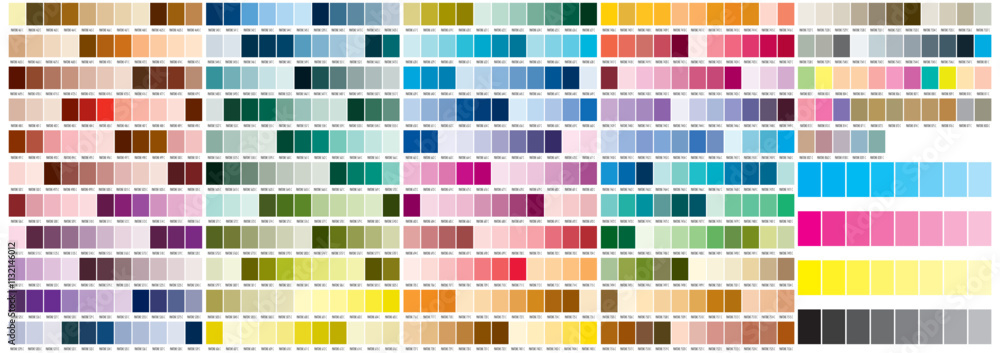 Colour reference swatch palette. Pantone colourful colour palette, used ...