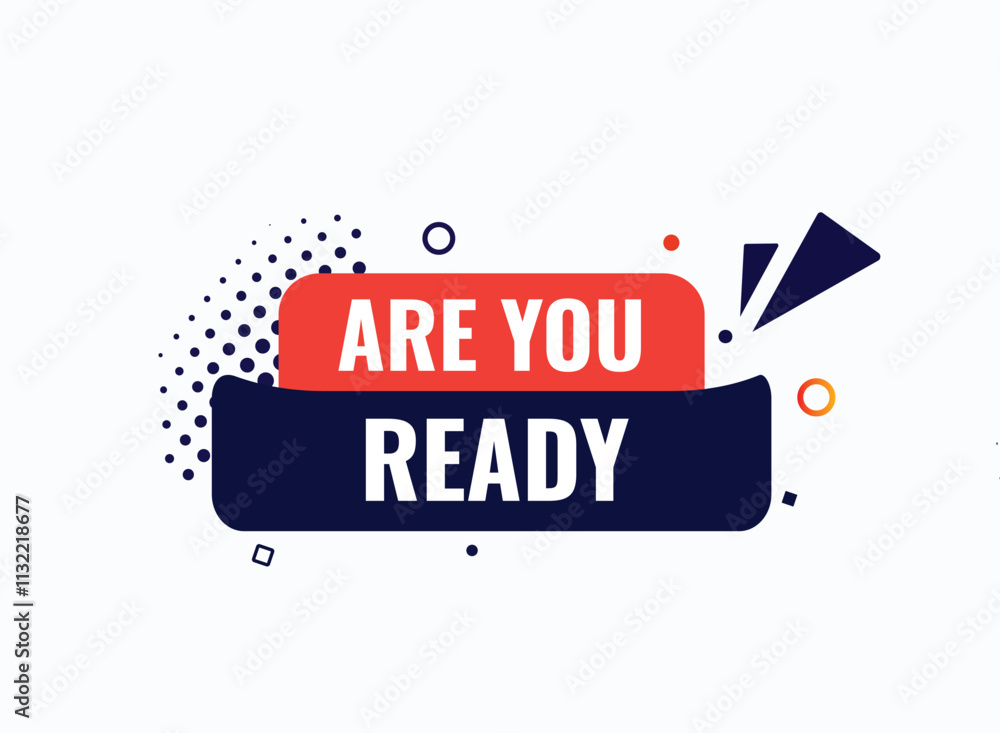 are you ready, clock, button, vector, banner template, website, design ...