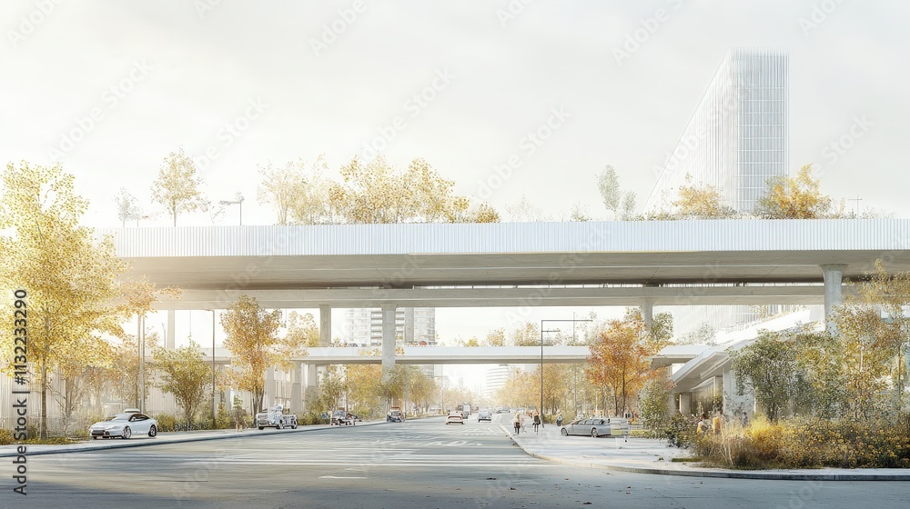 Create a design for an overpass and underpass system at a major ...